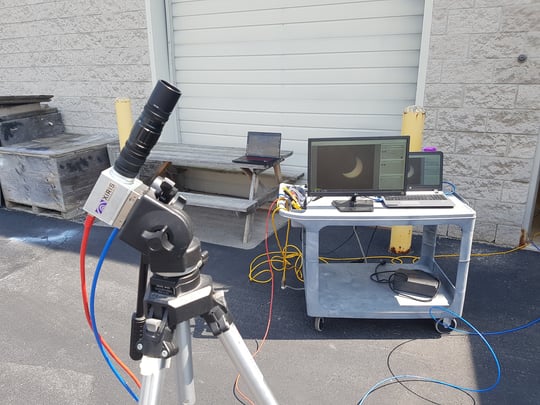 Video: The solar eclipse seen through a weld camera!